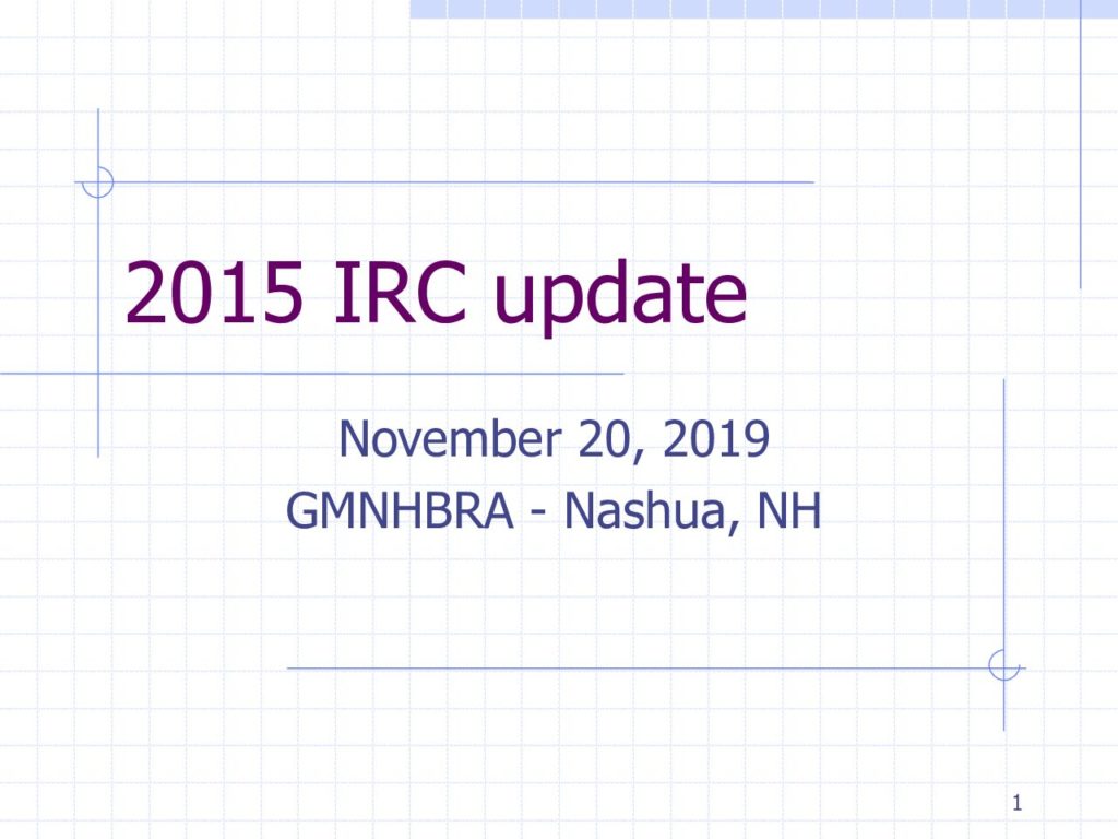 2015 IRC Update | Southern NH Home Builders & Remodelers Association